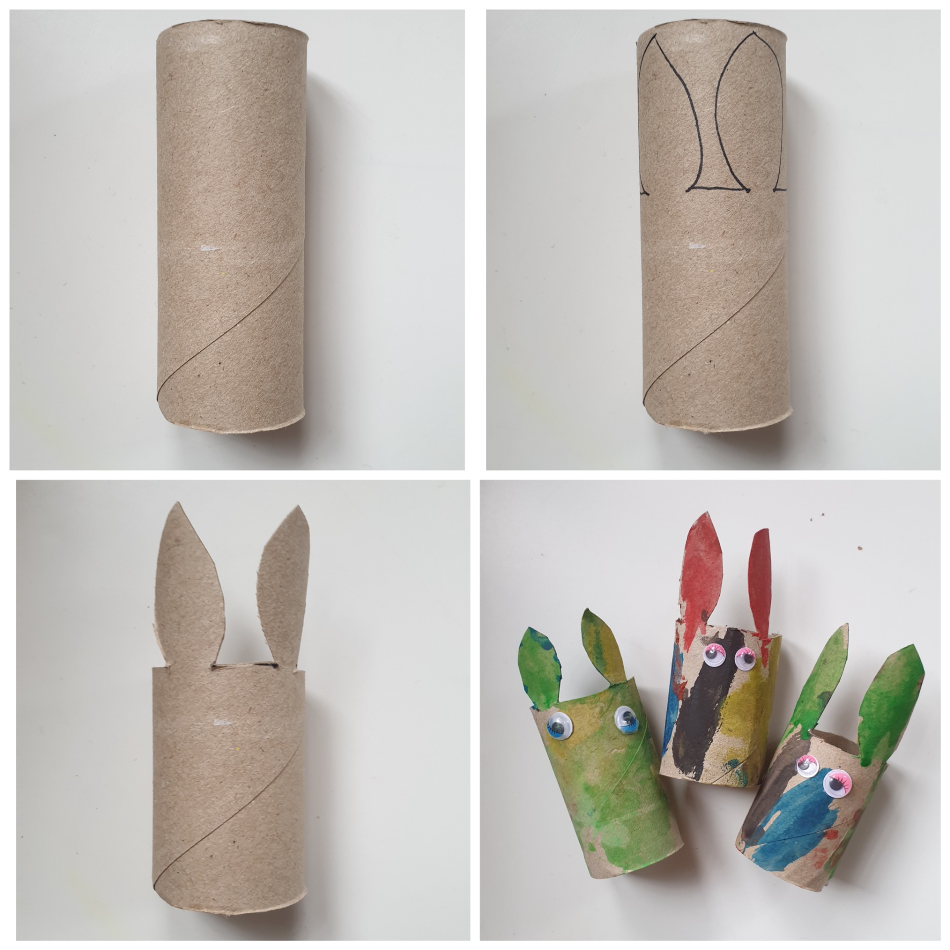 4 enkla påskpyssel med toarullar – återbruk för barn